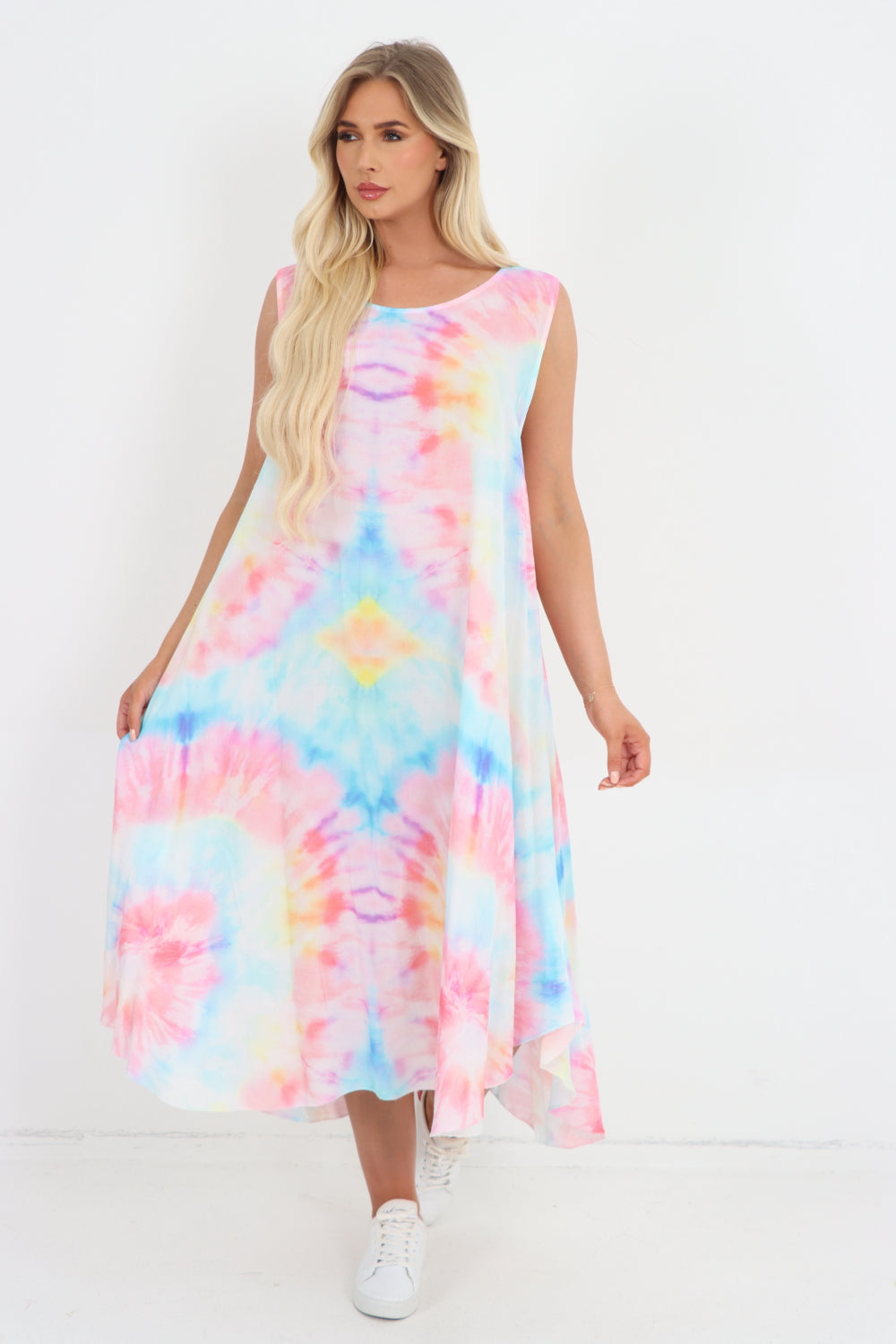 Italian Multi Print Vest Midi Dress | Miss Bold Wholesale Clothing